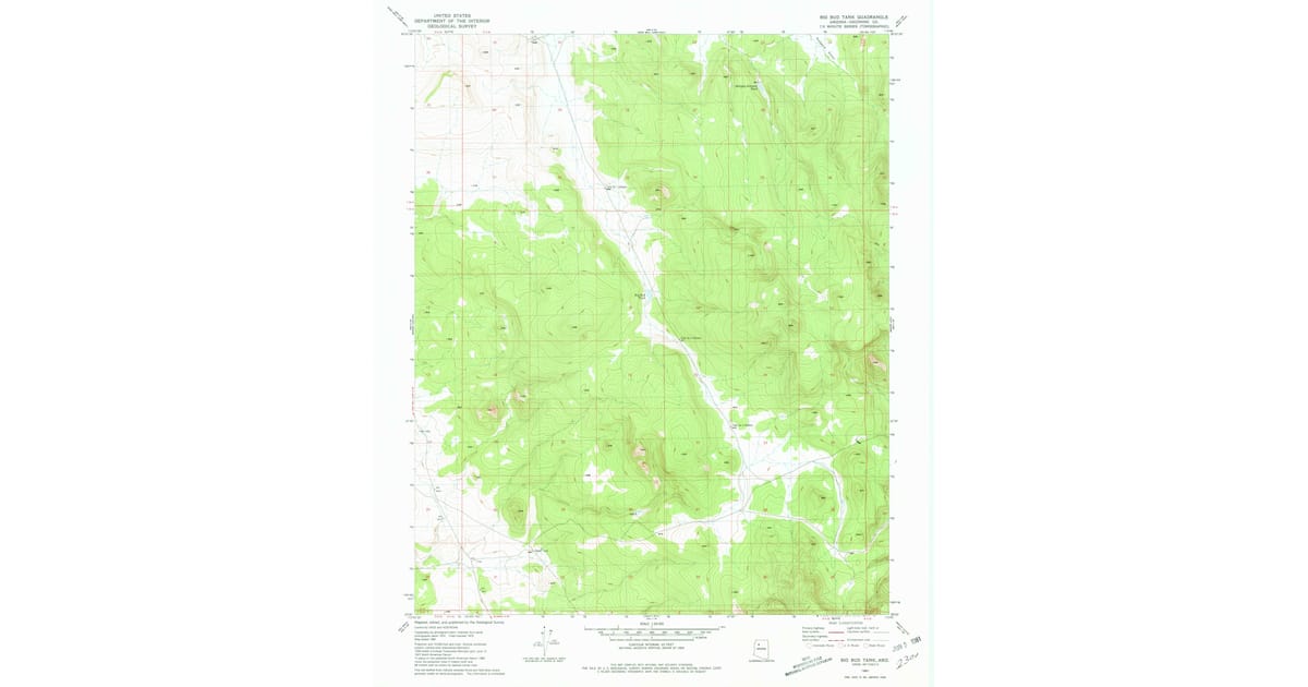 1981 Map of Big Bud Tank, Coconino County, AZ — High-Res | Pastmaps