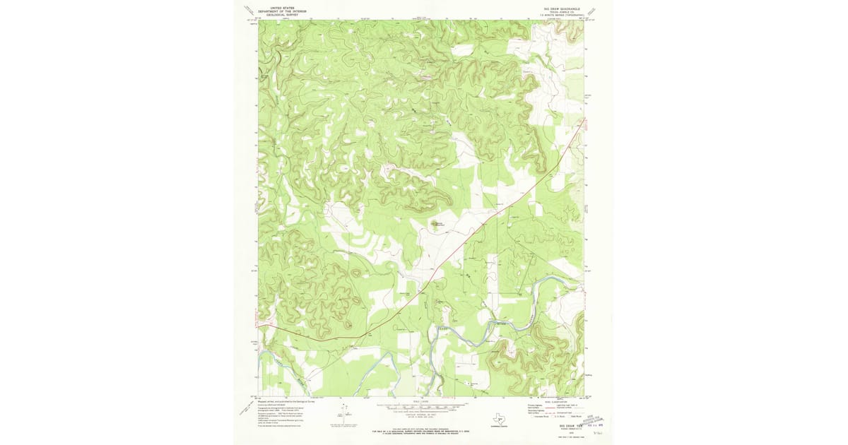 1970 Map of Big Draw, Kimble County, TX — High-Res | Pastmaps