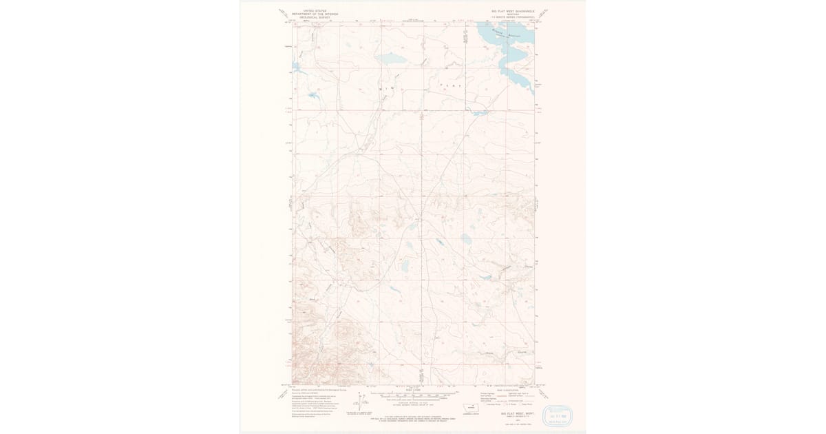 1971 Map of Big Flat West, Blaine County, MT — High-Res | Pastmaps