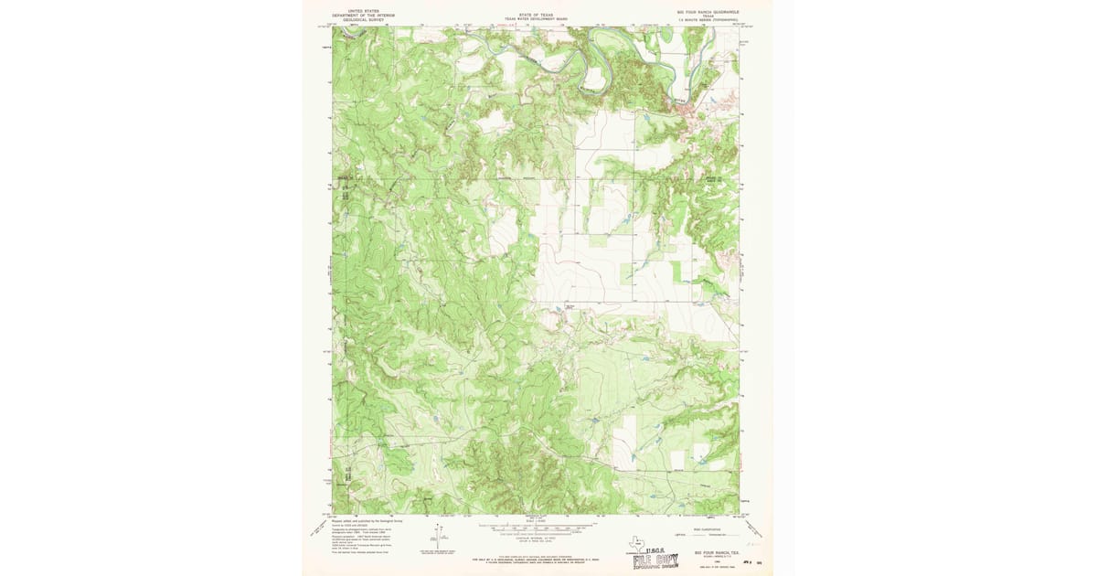 1966 Map of Big Four Ranch, Knox County, TX — High-Res | Pastmaps