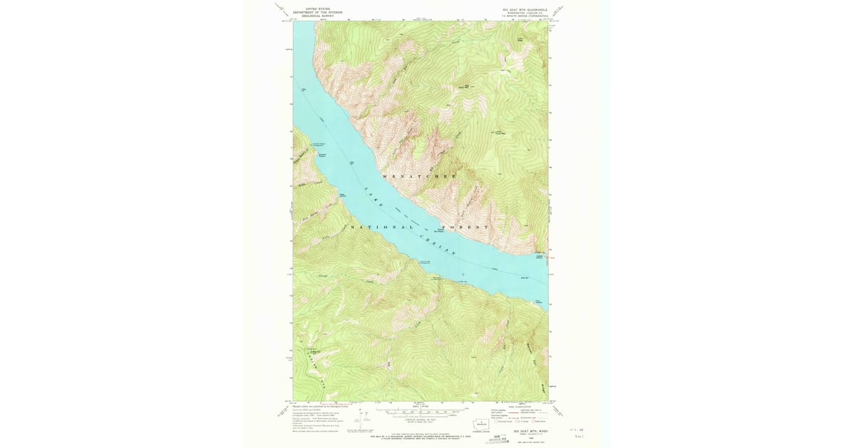1968 Map of Big Goat Mtn, Chelan County, WA — High-Res | Pastmaps