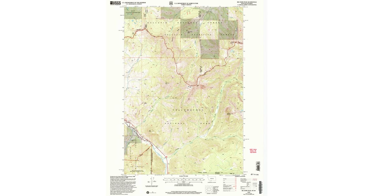 2000 Map of Big Horn Peak, Gallatin County, MT — High-Res | Pastmaps