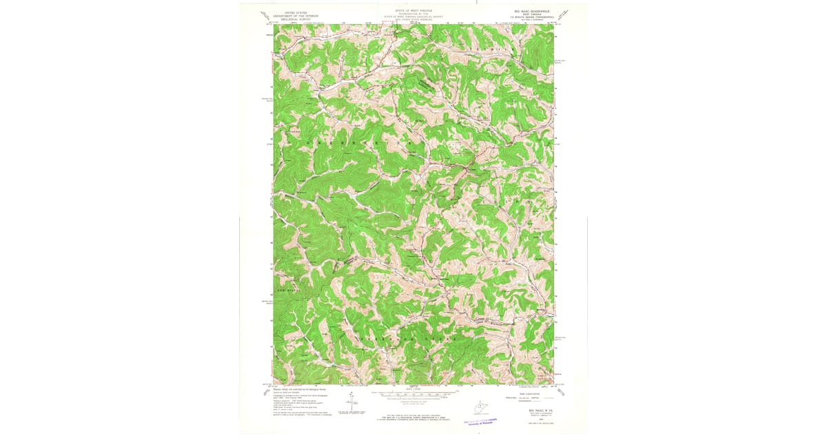 1964 Map of Big Isaac, Harrison County, WV — High-Res | Pastmaps