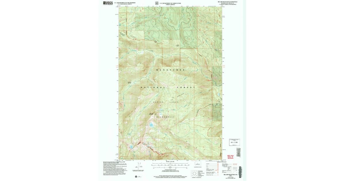 2005 Map of Big Jim Mountain, Chelan County, WA — High-Res | Pastmaps