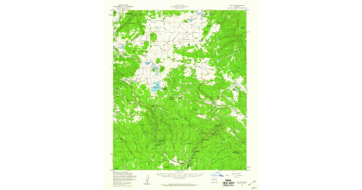 1958 Map of Big Lake, Apache County, AZ — High-Res | Pastmaps