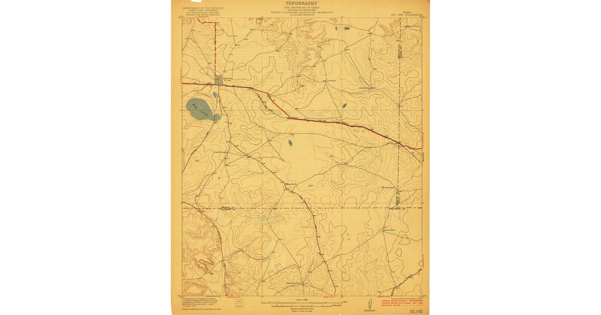 1922 Map of Big Lake, TX — High-Res | Pastmaps