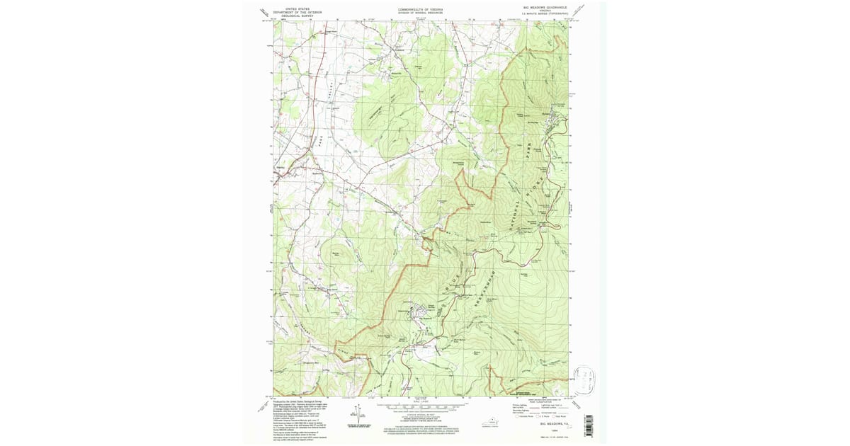1994 Map of Big Meadows, Page County, VA — High-Res | Pastmaps