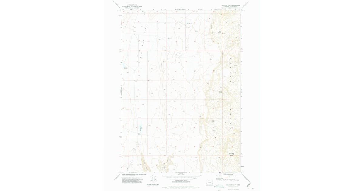 1972 Map of Big Mud Flat, Malheur County, OR — High-Res | Pastmaps