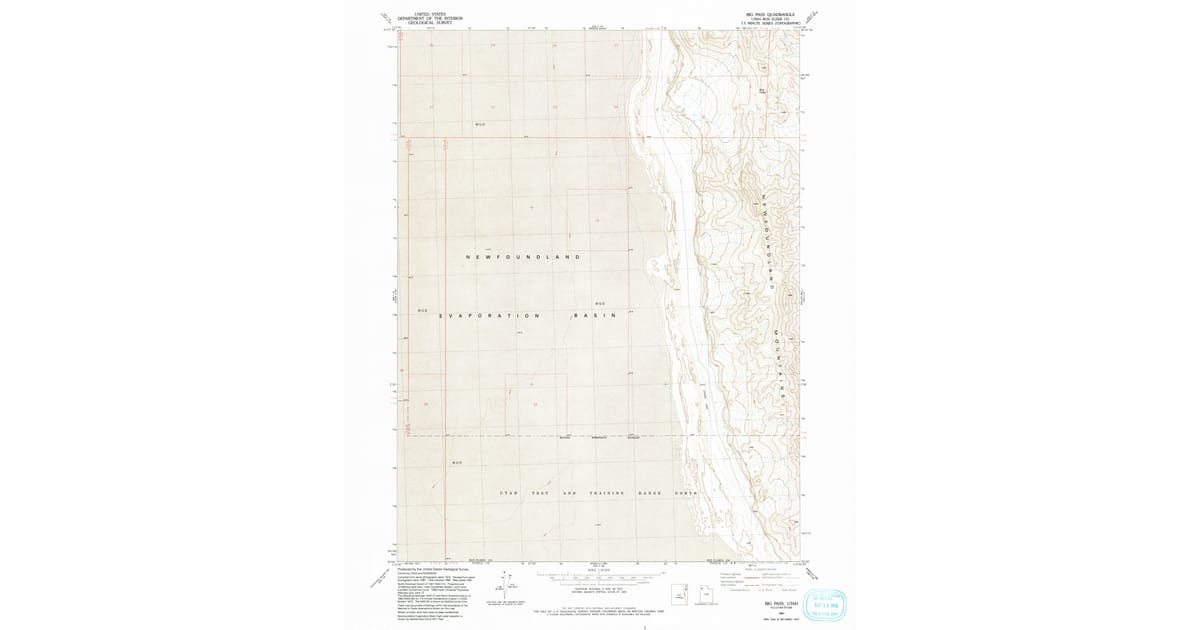 1991 Map of Big Pass, Box Elder County, UT — High-Res | Pastmaps