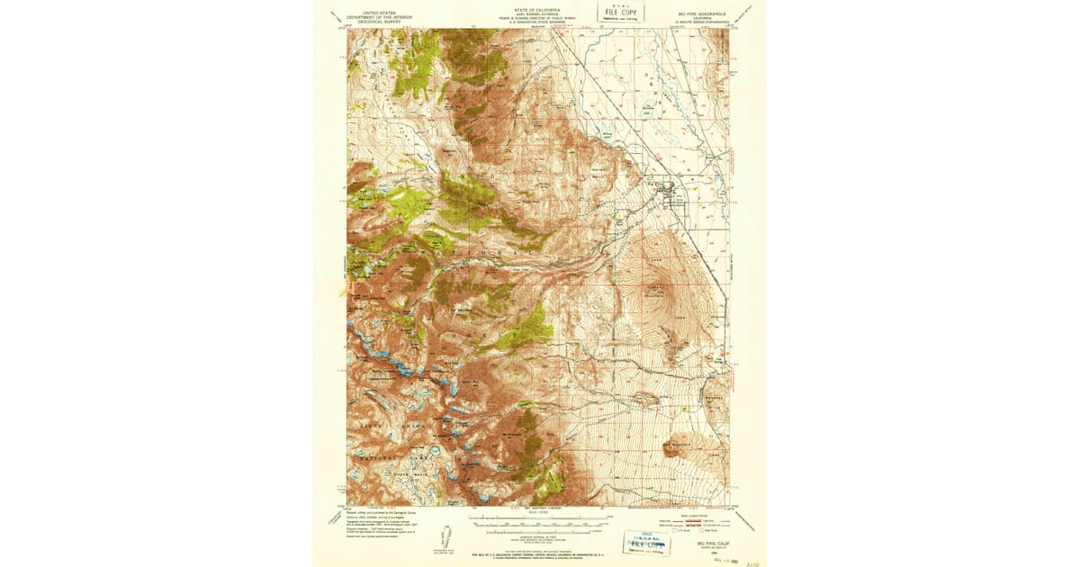1950 Map of Big Pine, CA — High-Res | Pastmaps