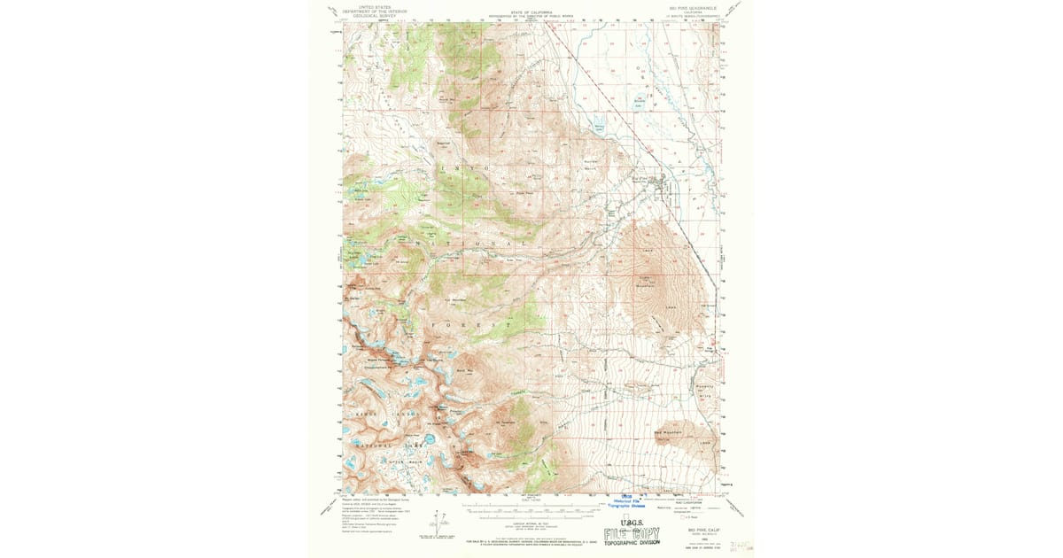 1958 Map of Big Pine, CA — High-Res | Pastmaps