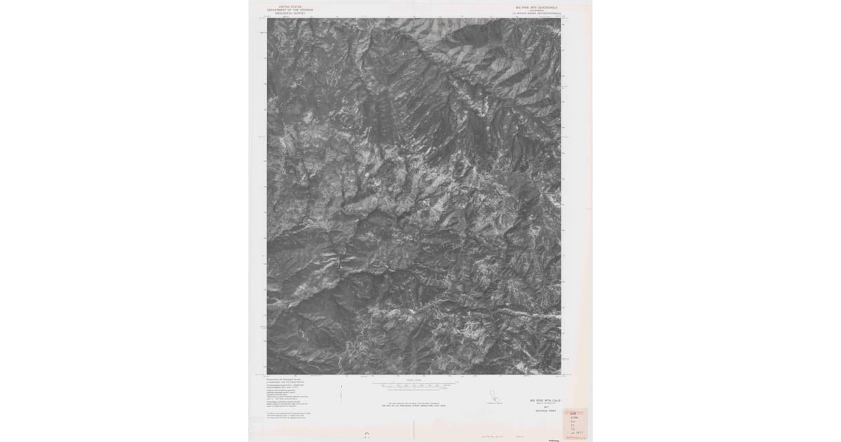 1977 Map of Big Pine Mtn, Santa Barbara County, CA — High-Res | Pastmaps