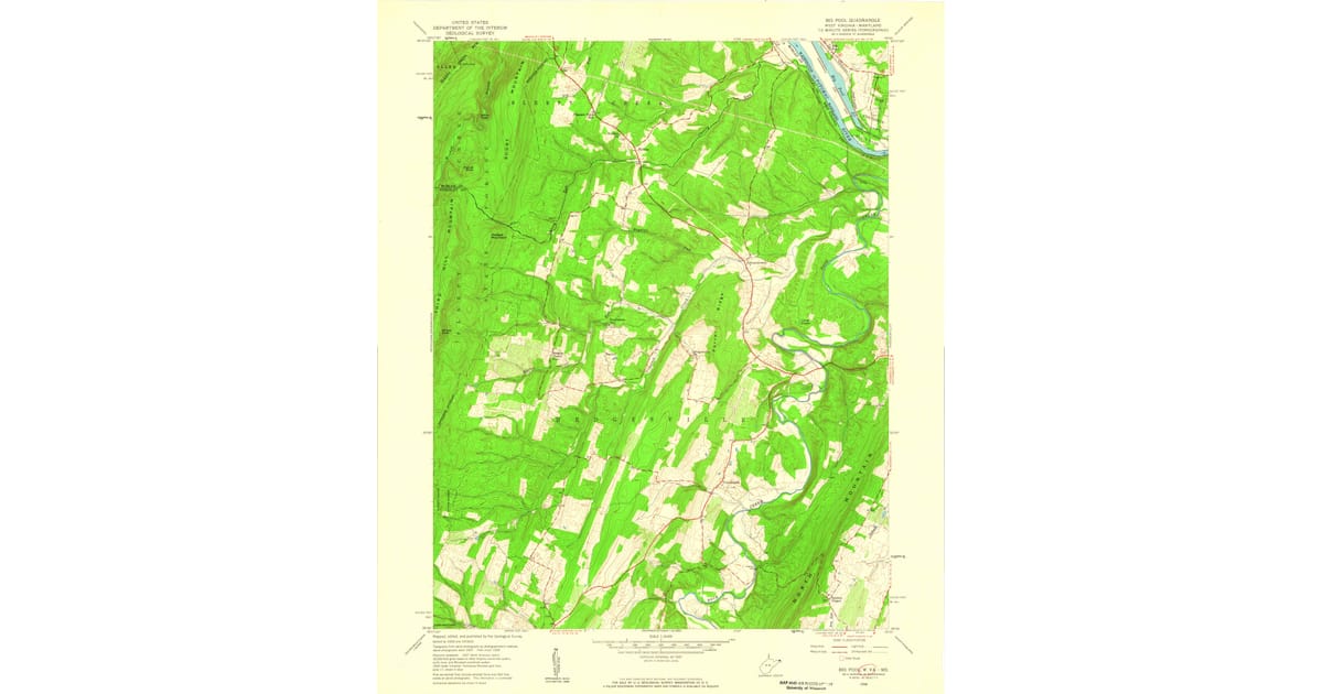 1958 Map of Big Pool, MD — High-Res | Pastmaps