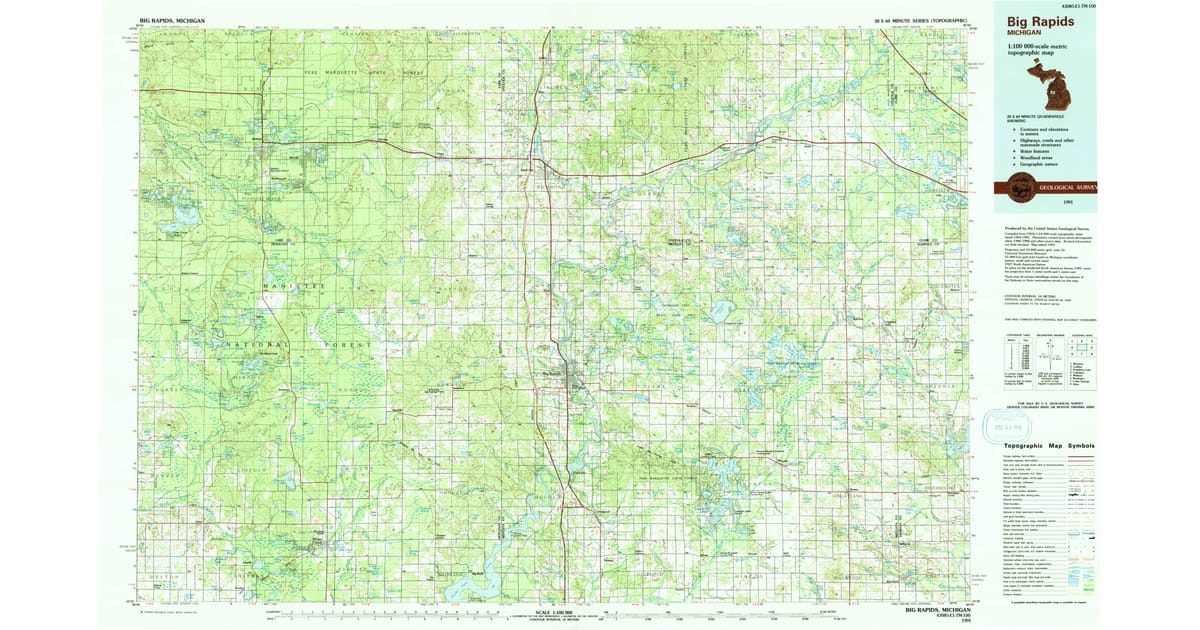 1990s Maps of Osceola County, MI | Pastmaps