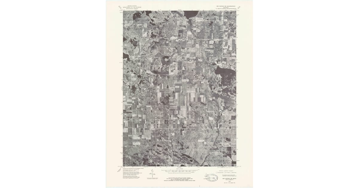1976 Map of Big Rapids NE, Mecosta County, MI — High-Res | Pastmaps