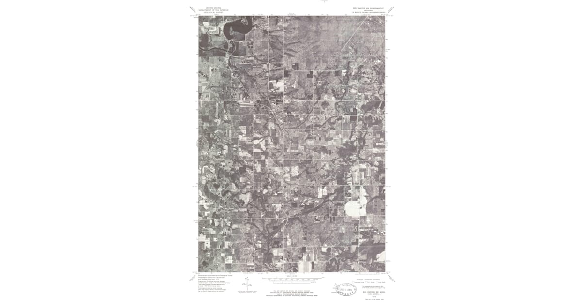 1976 Map of Big Rapids SW, Mecosta County, MI — High-Res | Pastmaps