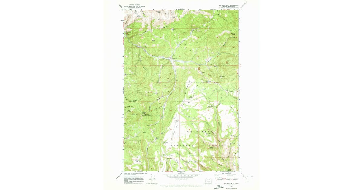 1969 Map of Big Rock Flat, Morrow County, OR — High-Res | Pastmaps