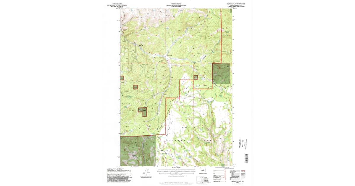 1995 Map of Big Rock Flat, Morrow County, OR — High-Res | Pastmaps