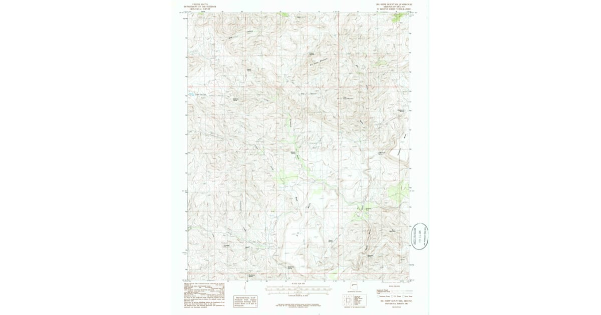 1986 Map of Big Shipp Mountain, Yavapai County, AZ — High-Res | Pastmaps