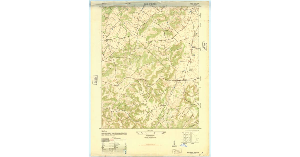 1948 Map of Big Spring, Breckinridge County, KY — High-Res | Pastmaps
