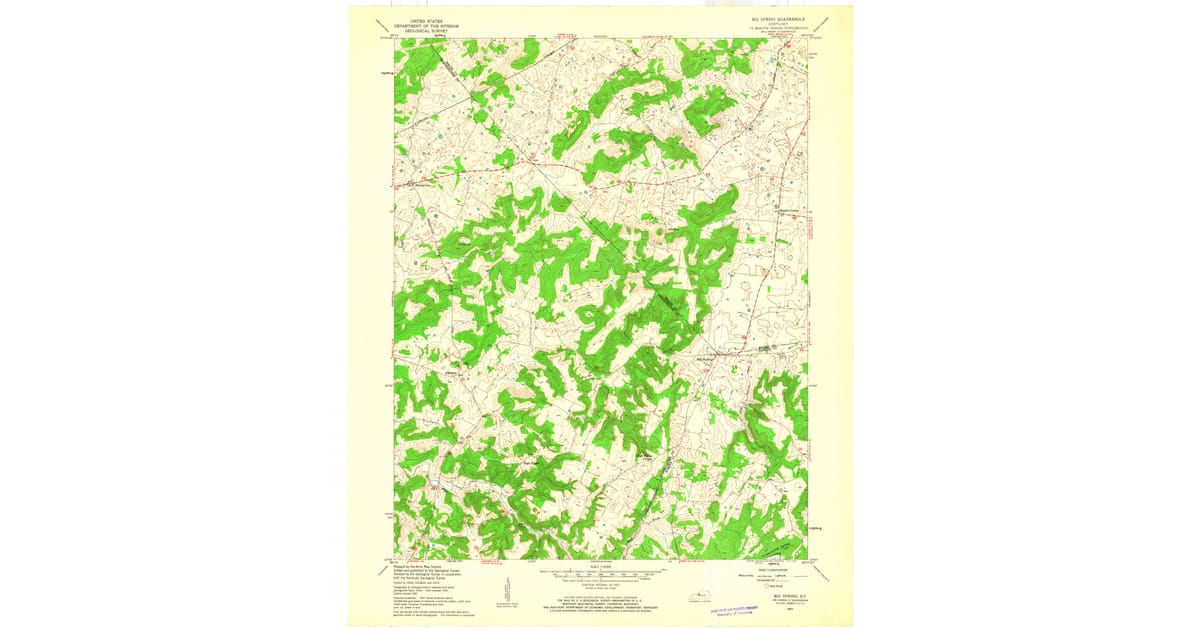 1961 Map of Big Spring, Breckinridge County, KY — High-Res | Pastmaps