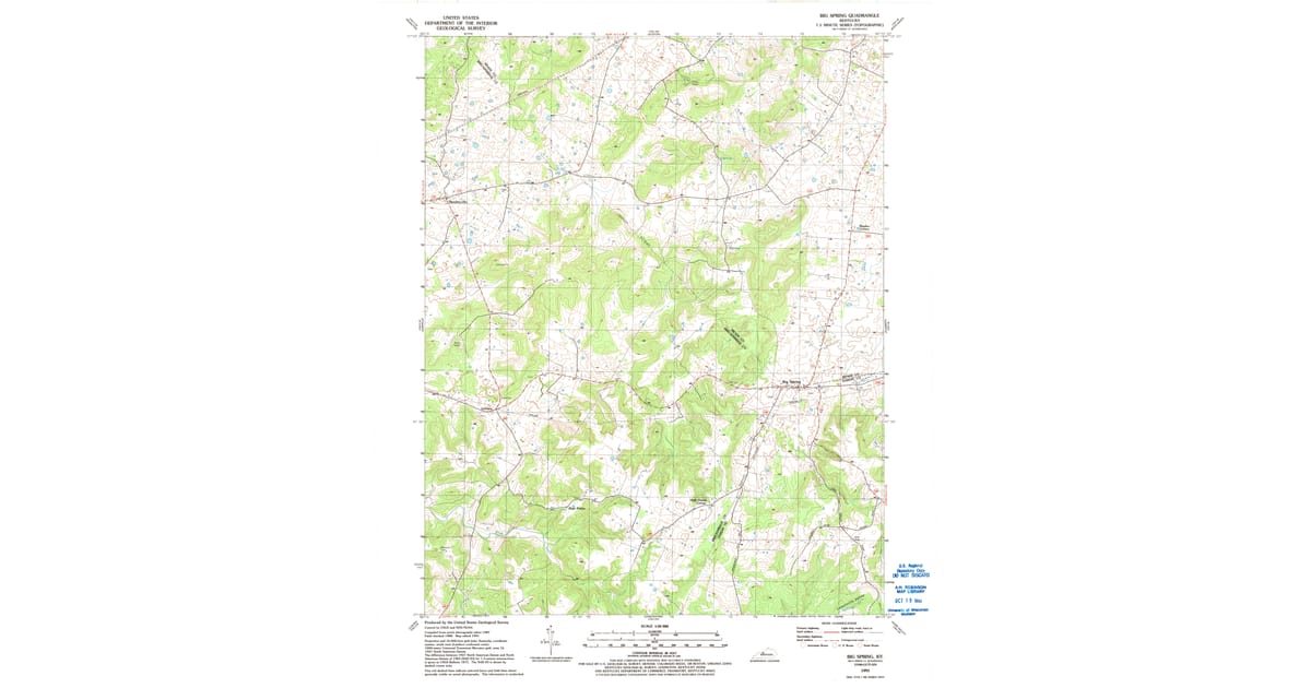 1991 Map of Big Spring, Breckinridge County, KY — High-Res | Pastmaps