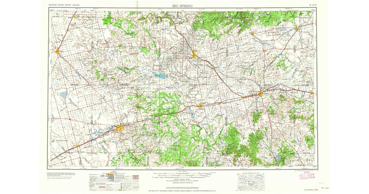 1950s Maps of Rotan, TX | Pastmaps