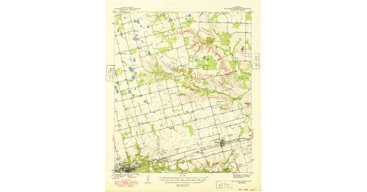 1971 Map of Big Spring North, Howard County, TX — High-Res | Pastmaps