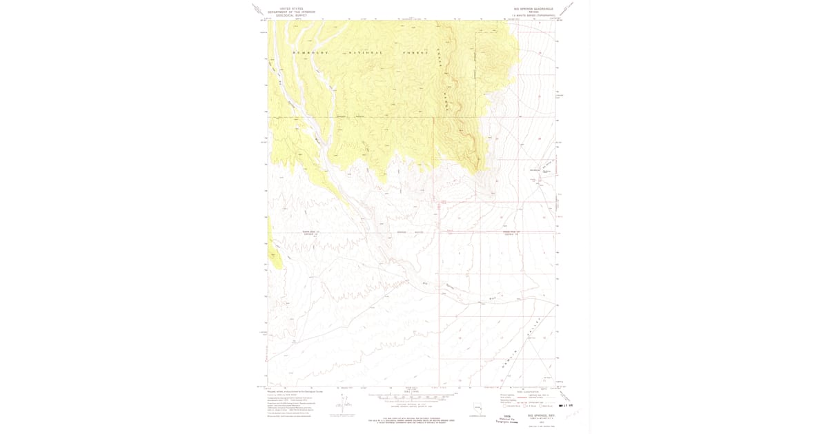 1972 Map of Big Springs, White Pine County, NV — High-Res | Pastmaps