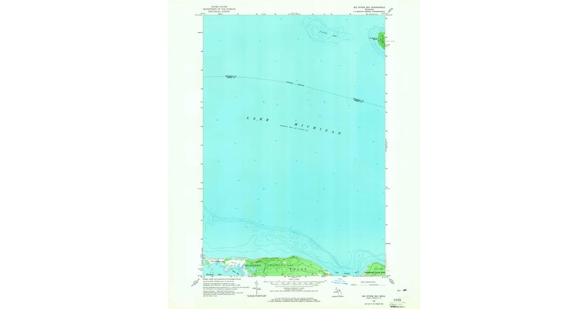 1964 Map of Big Stone Bay, Emmet County, MI — High-Res | Pastmaps
