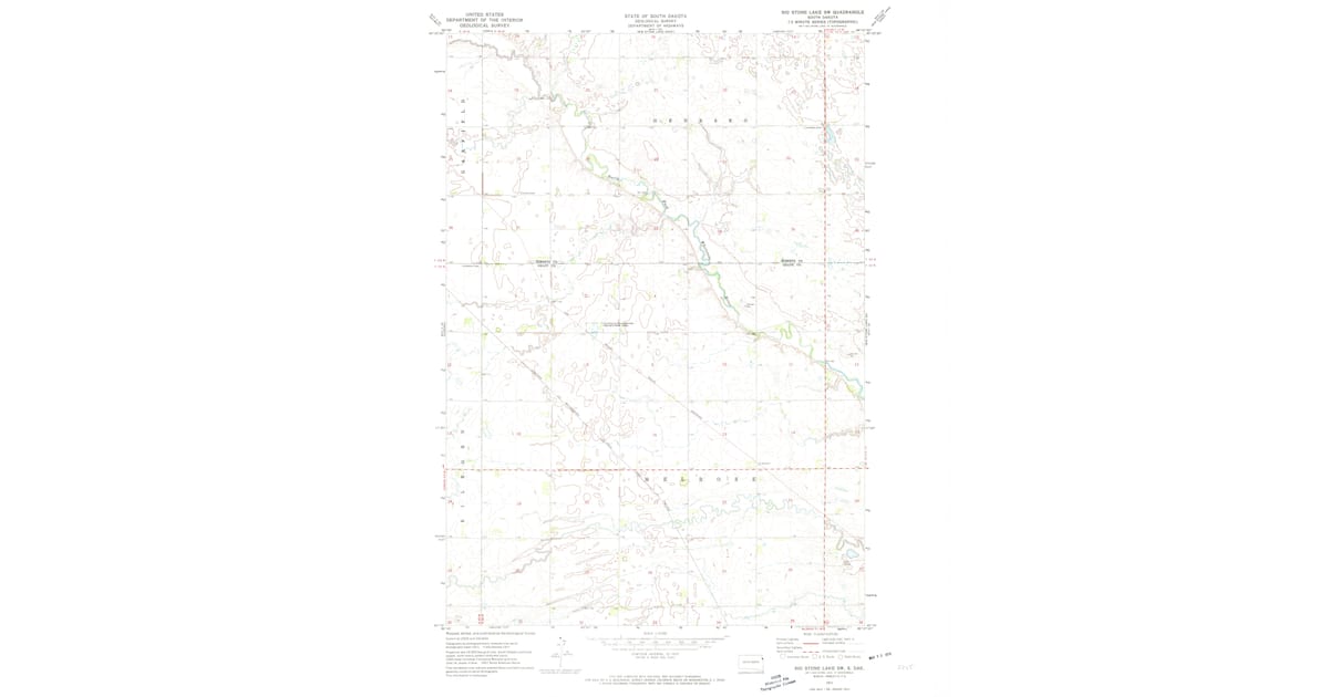 1971 Map of Big Stone Lake SW, Grant County, SD — High-Res | Pastmaps