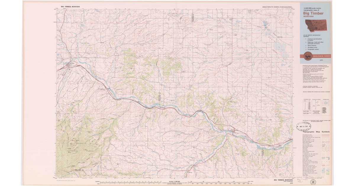 1979 Map of Big Timber, MT — High-Res | Pastmaps
