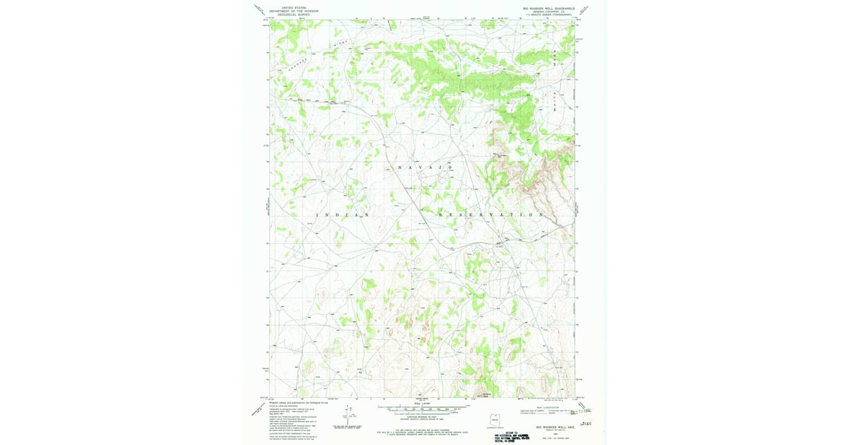 1981 Map of Big Whisker Well, Coconino County, AZ — High-Res | Pastmaps