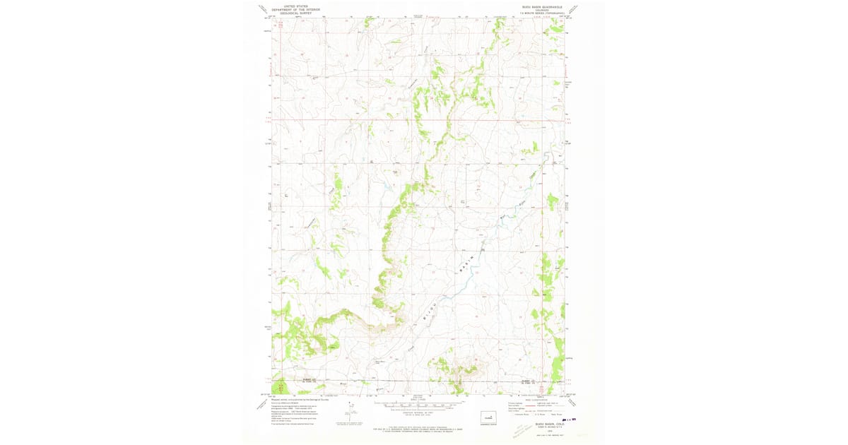 1970 Map of Bijou Basin, Elbert County, CO — High-Res | Pastmaps