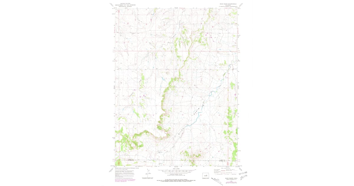 1970 Map of Bijou Basin, Elbert County, CO — High-Res, 1979 Print #2 ...