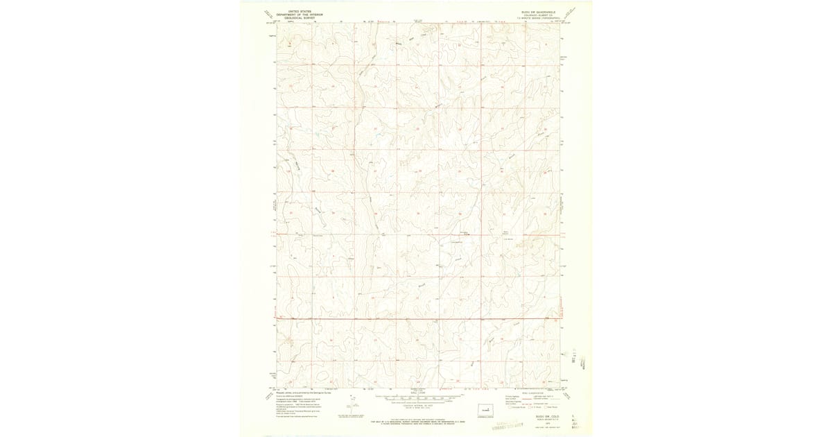 1970 Map of Bijou SW, Elbert County, CO — High-Res | Pastmaps
