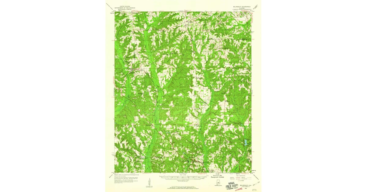 1959 Map of Billingsley, AL — High-Res | Pastmaps