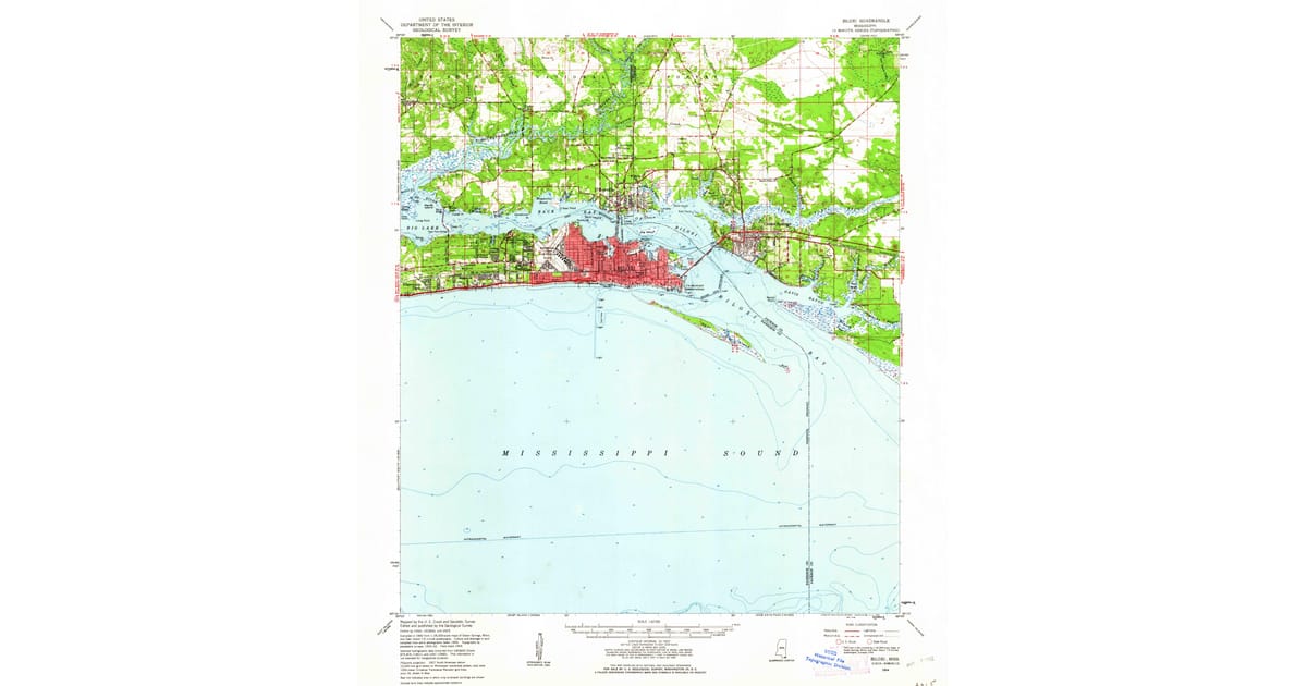 1954 Map of Biloxi, MS — High-Res | Pastmaps