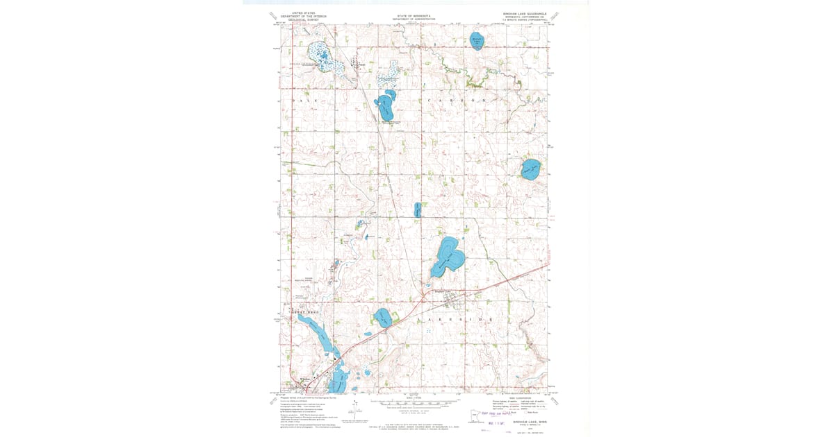 1970 Map of Bingham Lake, MN — High-Res | Pastmaps
