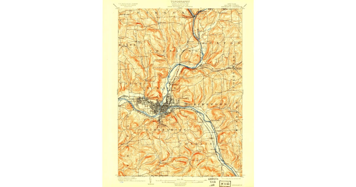 1904 Map of Binghamton, NY — High-Res, 1909 Print #2 | Pastmaps