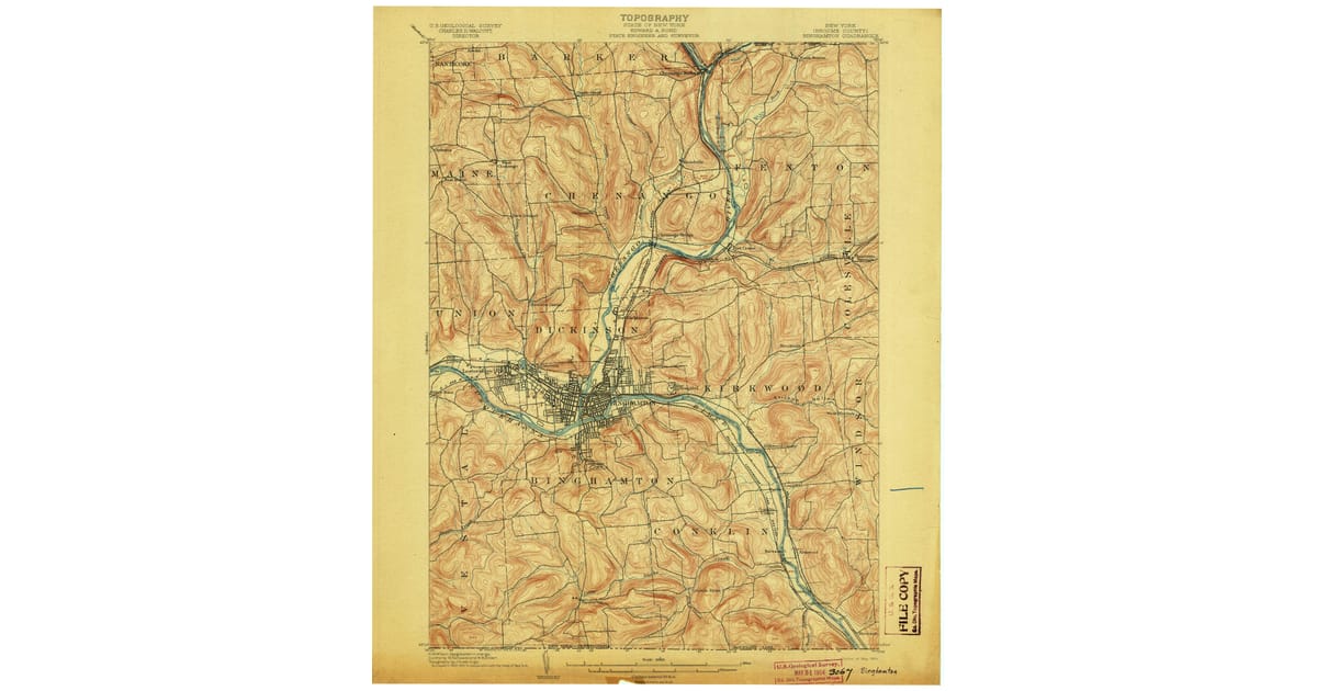 Old Maps of Hillside Community, Vestal for Metal Detecting | Pastmaps
