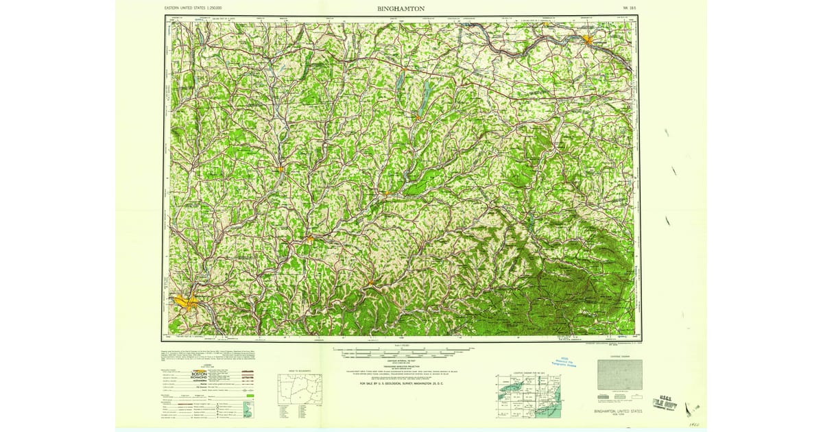 1958 Map of Binghamton, NY — High-Res | Pastmaps