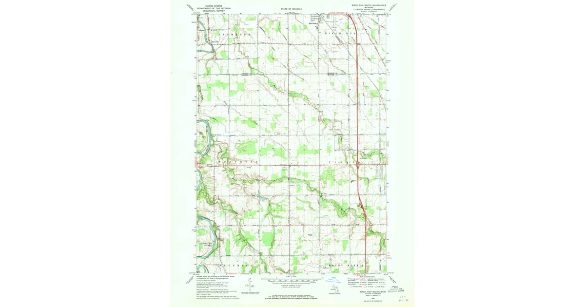1969 Map of Birch Run South, Genesee County, MI — High-Res | Pastmaps