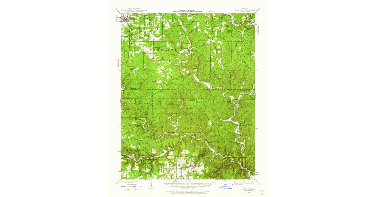 1944 Map of Birch Tree, MO — High-Res | Pastmaps