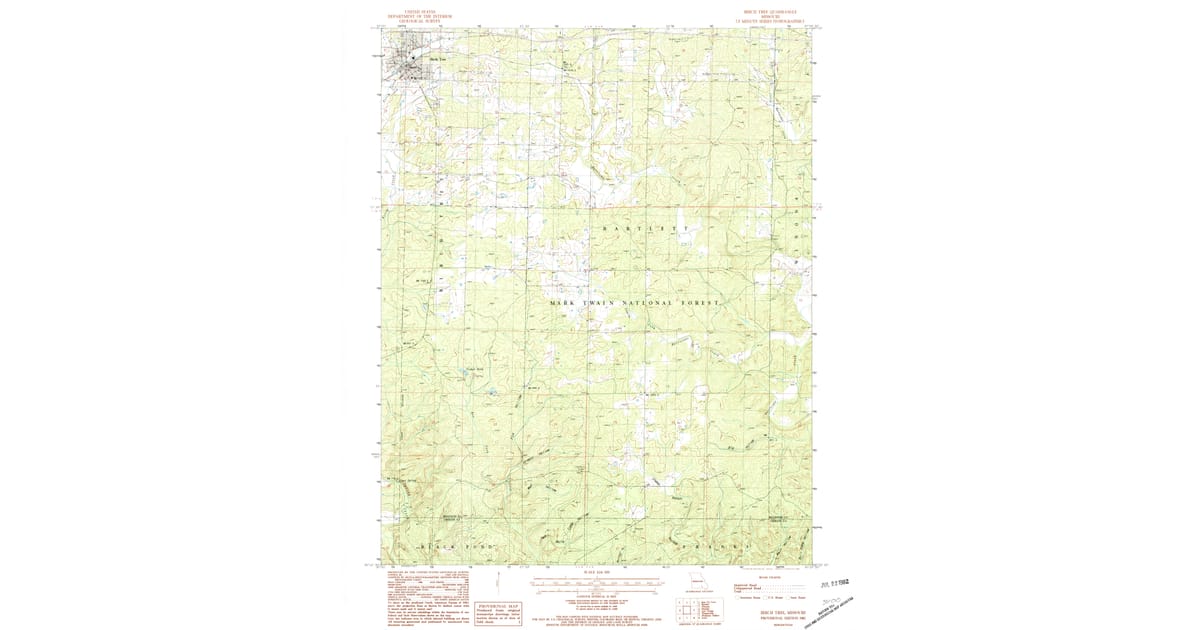 1980s Maps of Birch Tree, MO | Pastmaps