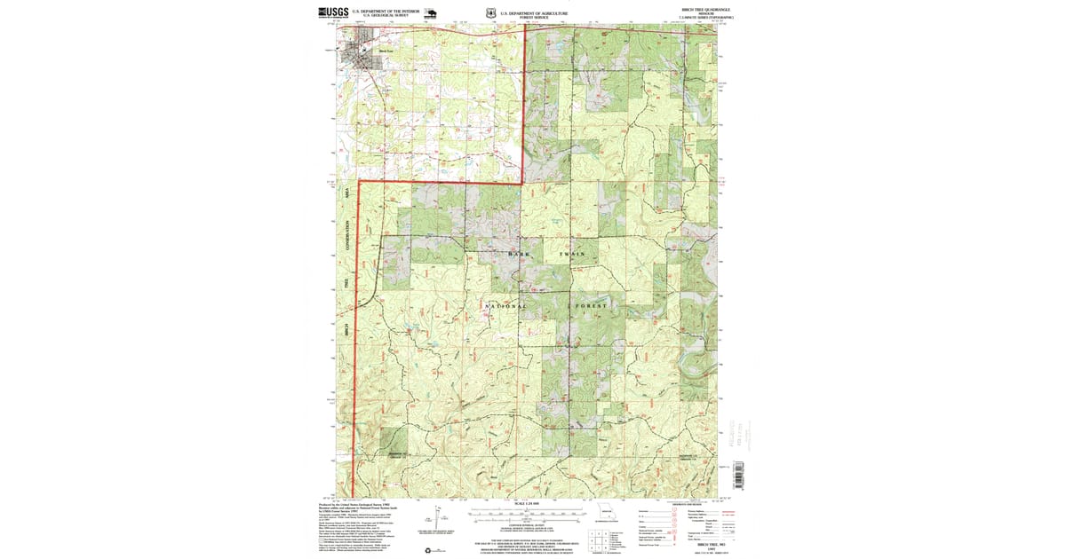 1997 Map of Birch Tree, MO — High-Res | Pastmaps