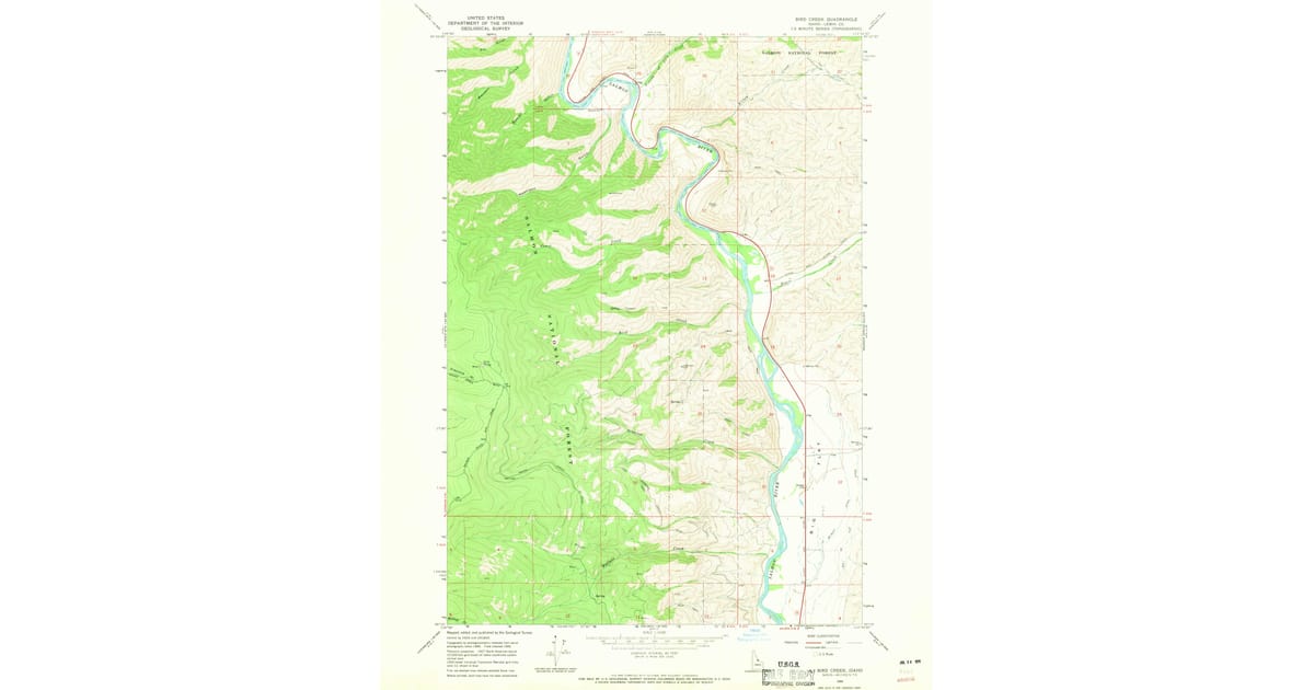 1966 Map of Bird Creek, Lemhi County, ID — High-Res | Pastmaps