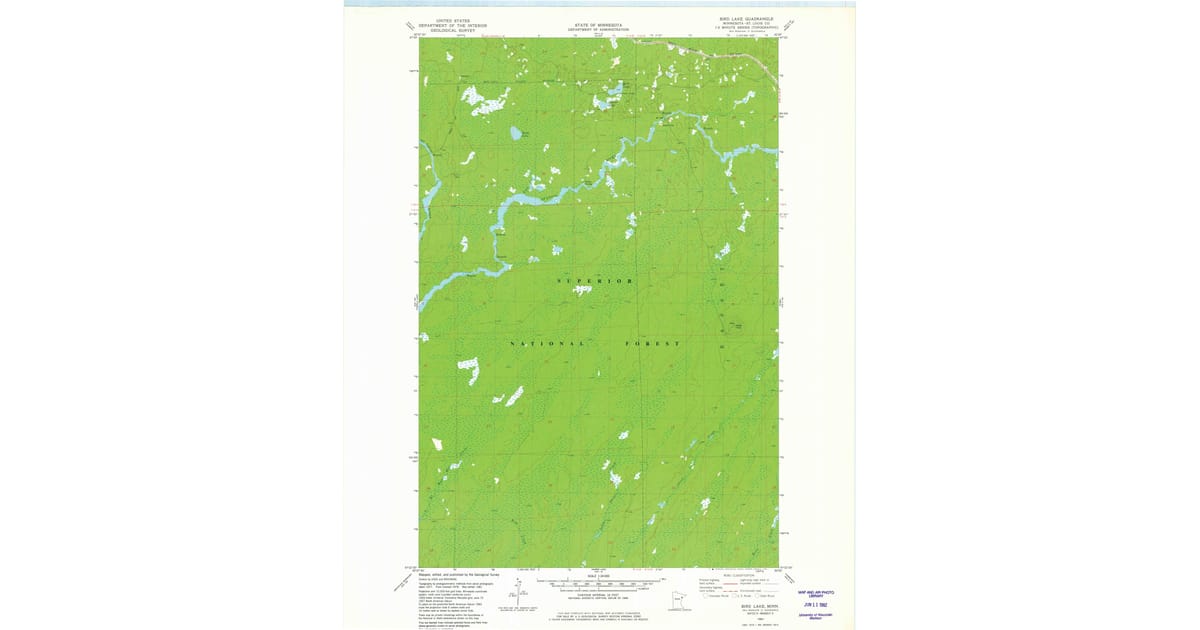 1981 Map of Bird Lake, St. Louis County, MN — High-Res | Pastmaps