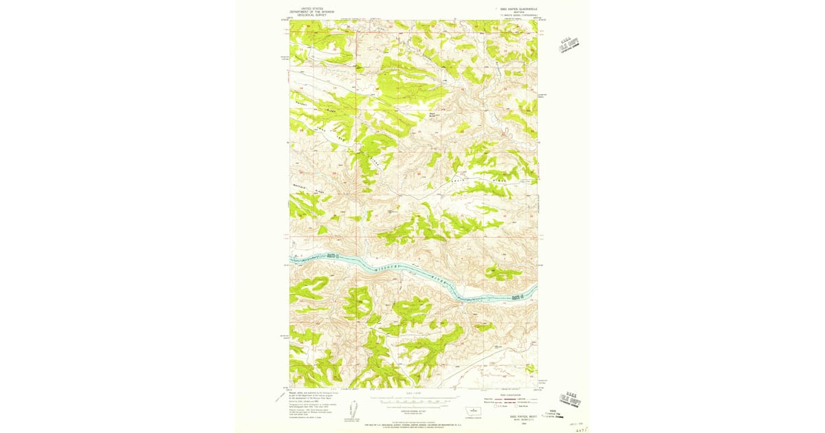 1954 Map of Bird Rapids, Blaine County, MT — High-Res | Pastmaps