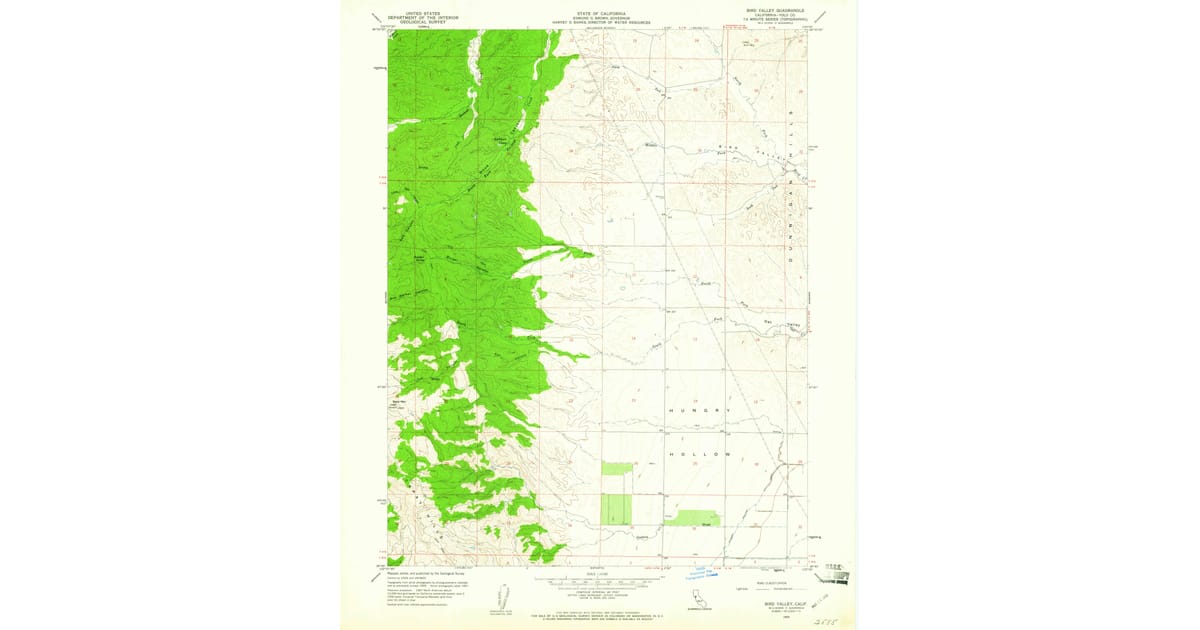 1959 Map of Bird Valley, Yolo County, CA — High-Res | Pastmaps